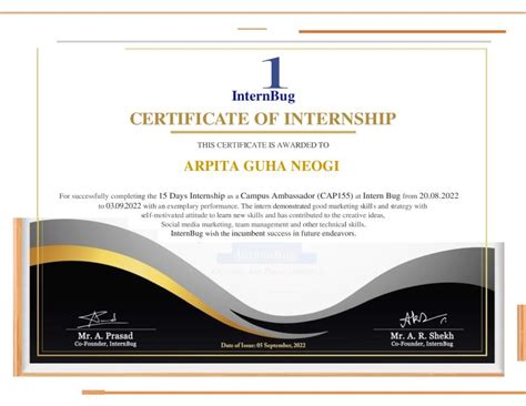 successfully completed the 15 days internship from internbug arpita guha neogi