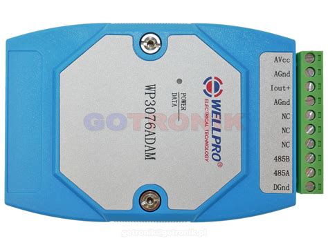 WP3078ADAM 1AO analogowe wyjście prądowe 0 20mA 4 20mA WELLPRO RS485 Modbus RTU