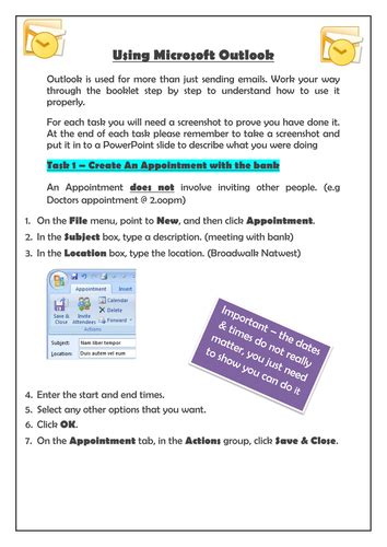 microsoft outlook workbook teaching resources