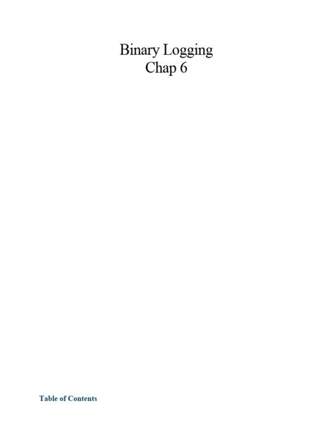 Binary Logging Chap 6 Unfinished Pdf Databases Replication Computing
