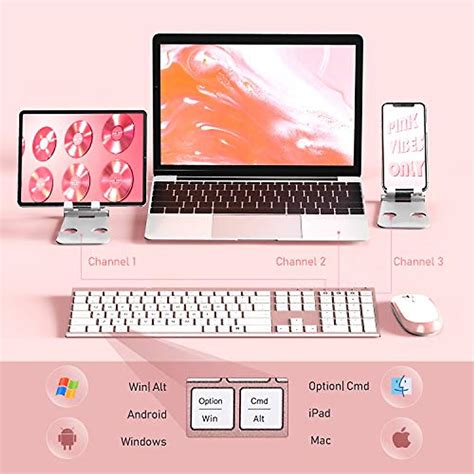 Bluetooth Keyboard Mouse Multi Device Wireless Keyboard Mouse Combo Ultra Slim Rechargeable