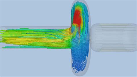 Industrial Fan Airflow Simulation Cfd Simulation Computational Fluid Dynamics Stock Footage