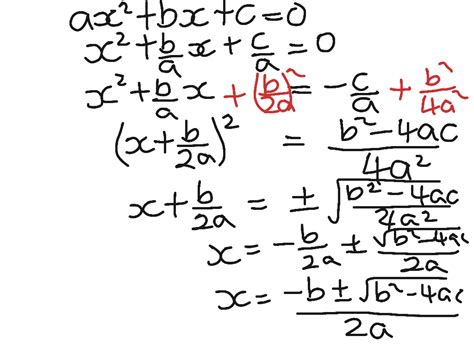 Quadratic Formula Derivation