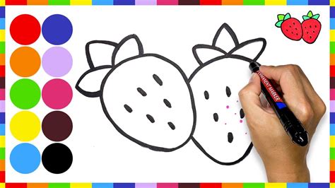 아이들을 위한 딸기 그리기 색칠 방법 🍓🍓 색칠공부 색칠하기 Youtube