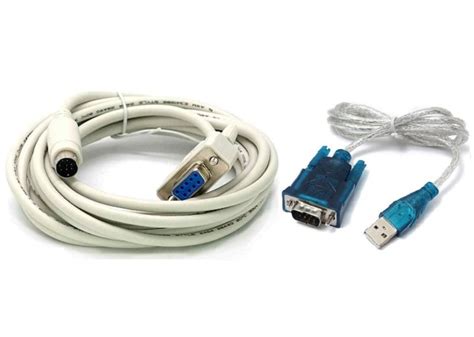 Xinje Plc Programming Cable White 2 5meter And Usb To Rs232 Serial Cable Blue 2 5 Feet