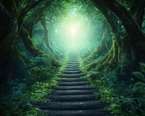 Embark On A Transformative Spiritual Journey A Glowing Forest Trail