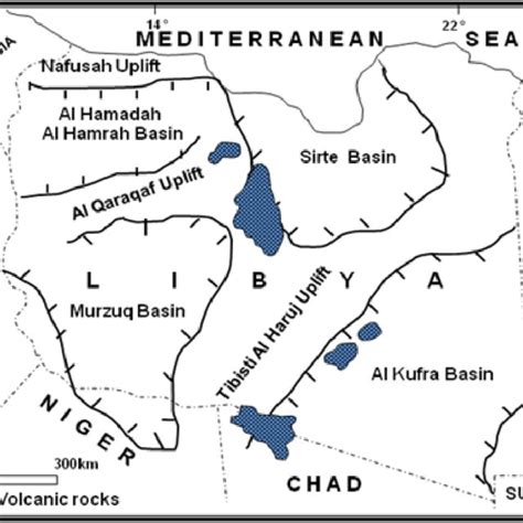 Location Map Showing The Main Sedimentary Basins In Libya After