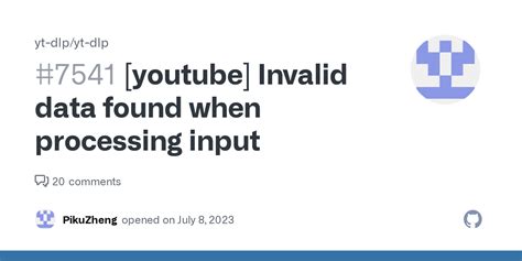 Youtube Invalid Data Found When Processing Input Issue Yt Dlp Yt Dlp GitHub
