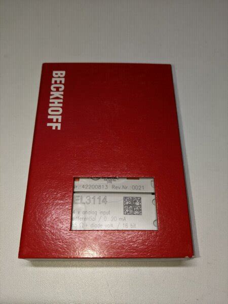 Beckhoff EL3114 4 Channel Analog Input Terminal 0 20 MA Differential 149 00
