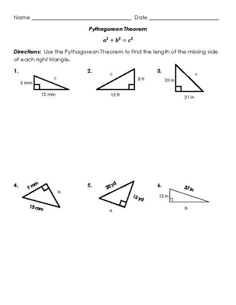 Pythag Theor Unit ~ Lesson 5 Use Pythagorean Theorem To Find Missing