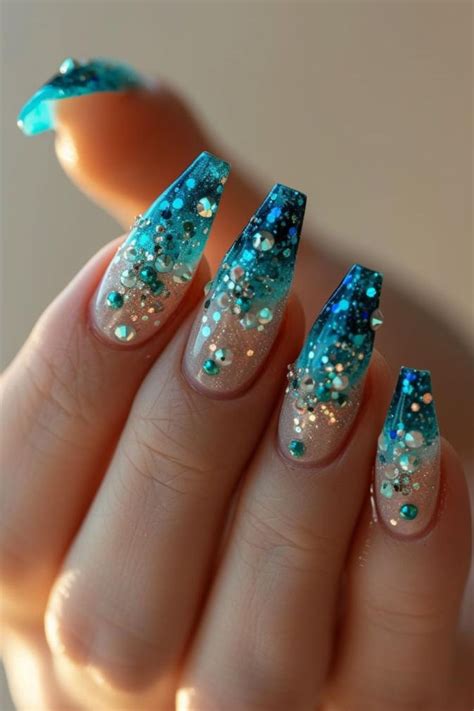 Aquamarine Allure Nail Design Ideas For March In 2024 Aqua Nails Gel Nails Turquoise Nails