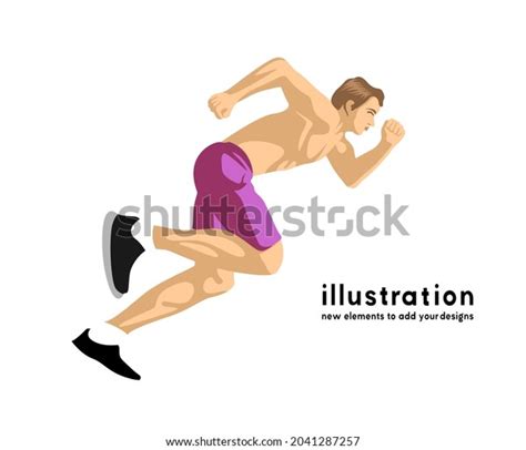 Illustration Man Running Pose Stock Vector Royalty Free 2041287257 Shutterstock