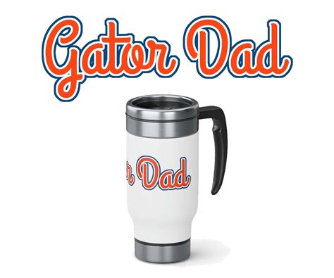 Cursive Gator Dad Florida Gators Travel Mug 14oz Etsy
