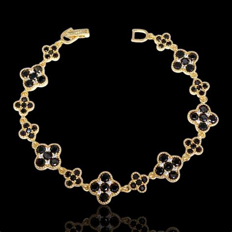 Oro Laminado Gold Filled Florencia Spring Blossom Cz Bracelet Kuania