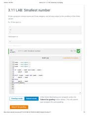 3 11 LAB Smallest Number Pdf 9 18 22 7 04 PM Section 3 11 IT 140 Introduction To Scripting