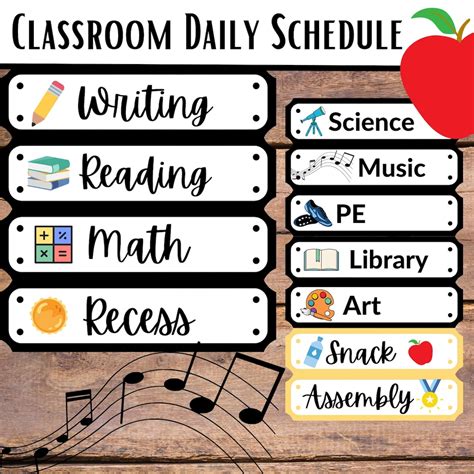 Editable On Canva Classroom Schedule Cards Template With Daily Schedule