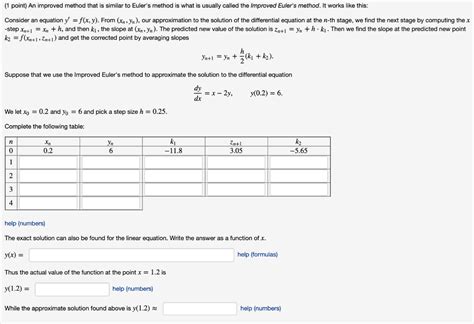 Solved Point An Improved Method That Is Similar To Chegg Com