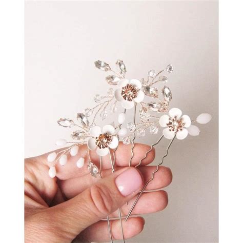 Unicra épingles à Cheveux De Mariage De Mariée Argent Fleur Cristal Casque De Mariée Strass