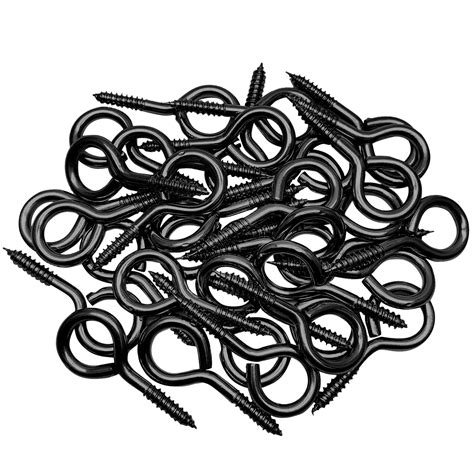 Axe Sickle Black 2 Inch Screw Eyes Metal Eye Hooks Small Eyelet Screws