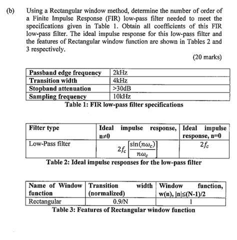 using a rectangular window method determine the