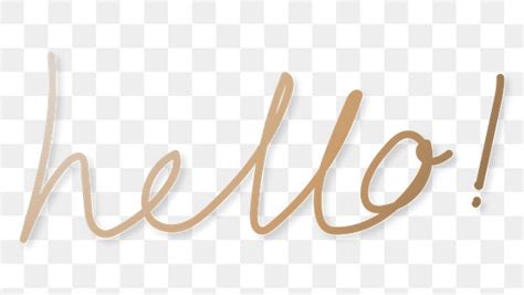 Golden Cursive Hello Typography Design Premium PNG Sticker Rawpixel