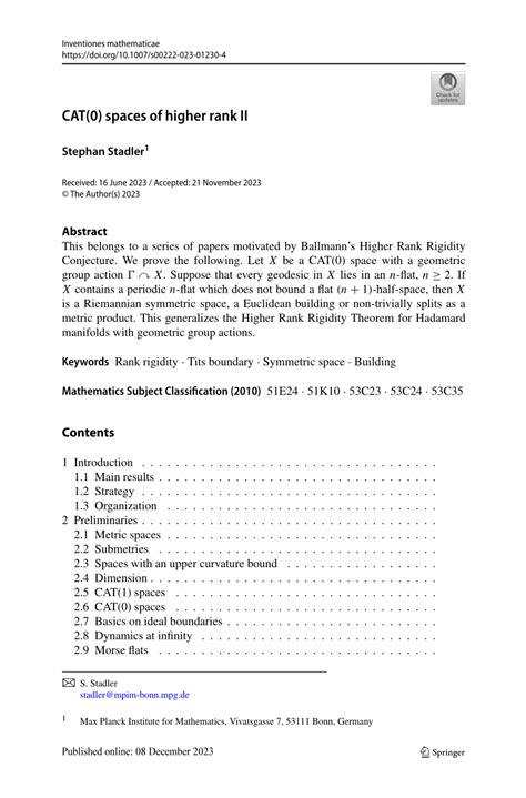 Pdf Cat0 Spaces Of Higher Rank Ii