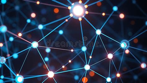 Abstract Network Nodes Illuminated Connections Stock Illustration Illustration Of Futuristic