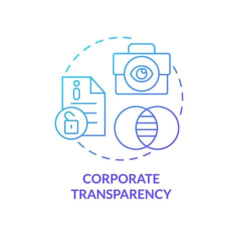 Corporate Transparency Blue Gradient Concept Icon Ethical Company Behavior Abstract Idea Thin