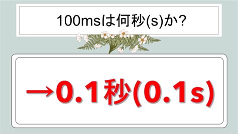 100ms（ミリ秒）は何秒（何s）？単位の読み方は？150msでは何秒か？フレームレートなど｜白丸くん