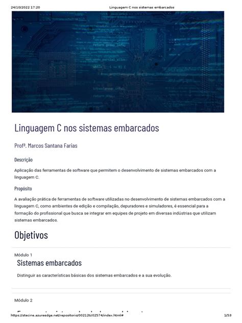 Linguagem C Nos Sistemas Embarcados Pdf Conversor De Analógico Para Digital Sistema Embarcado