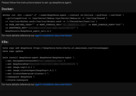 customize agent installation instruction · issue 609 · deepfence