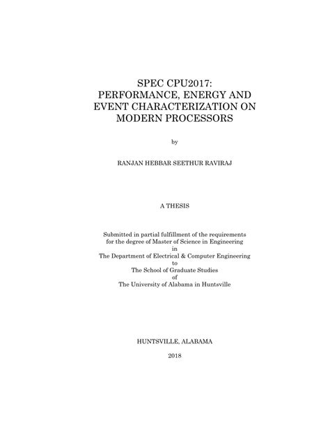 PDF SPEC CPU2017 PERFORMANCE ENERGY AND EVENT CHARACTERIZATION ON