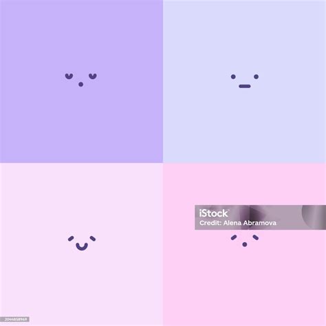 재밌는 얼굴들 다양한 감정을 가진 귀여운 이모티콘 모음 정사각형 모양 만화 아바타 포스터 배너 만화 스타일 플랫 디자인 가공의 인물에 대한 스톡 벡터 아트 및 기타 이미지