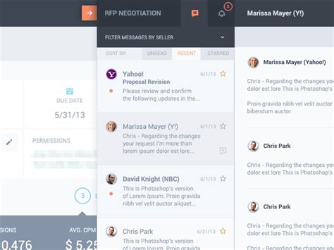 messages panel by ricardo rivera on dribbble