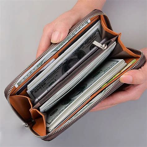Long Zipper Wallets For Men Large Capacity Male Purse With Card Holder