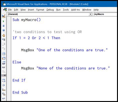 Vba If Or Test Multiple Conditions