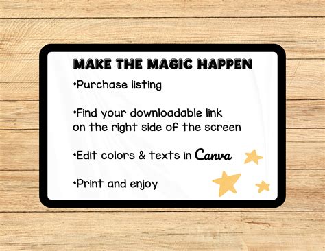 Allowance Chart Template Etsy