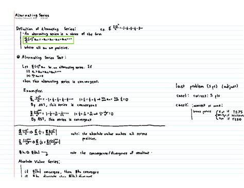 Alternating Series Calculus 3 With Dr Bu Important To Consider Notes Due To Difficulty