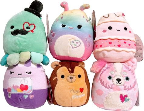 Squishmallows Kellytoy 2023 Valentines Squad 5 Set Of 6
