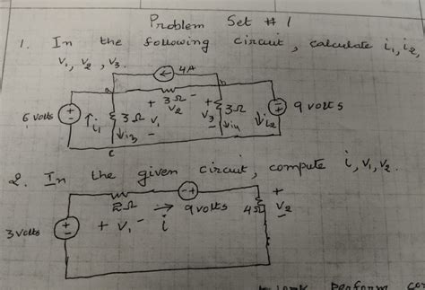 solved 1 in the following circuit calculate i1 i2 v1