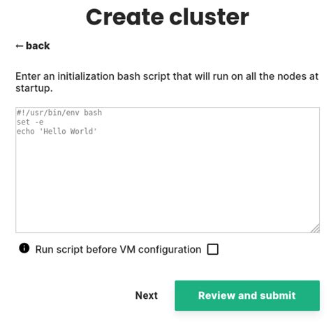 Cluster Creation Hopsworks Documentation