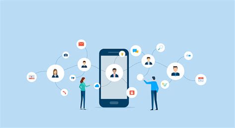 비즈니스 소셜 네트워크 개념 및 비즈니스 온라인 연결 모바일 개념에 사람들 커뮤니케이션 단체에 대한 스톡 벡터 아트 및 기타 이미지 단체 벡터 연결 Istock