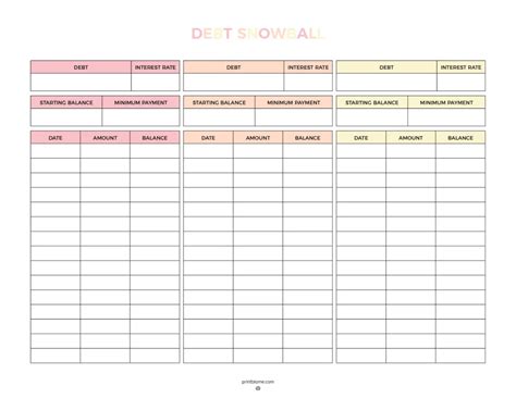 Debt Snowball Tracker Printable 16 Free Debt Payoff Trackers