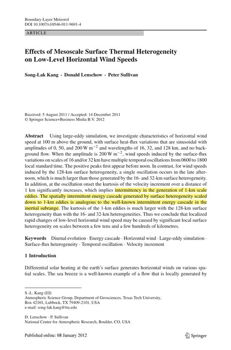 Pdf Effects Of Mesoscale Surface Thermal Heterogeneity On Low Level