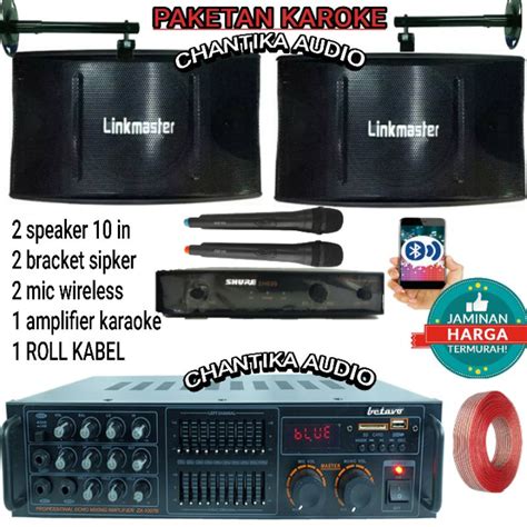 Jual Paket Sound System Karaoke Speaker Linkmaster Amplifier Karaoke Rumah Paket Karaoke Speaker