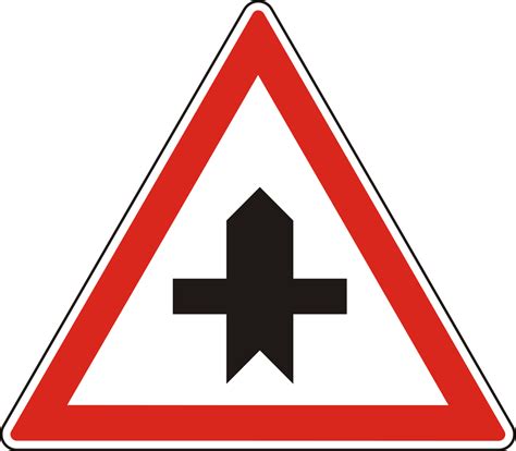 Intersection Road Sign Triangular Warning Png Image