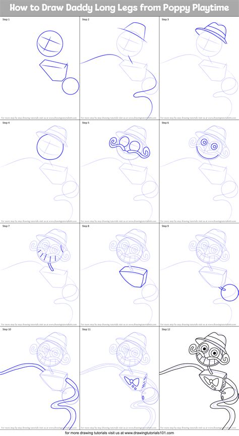 How To Draw Daddy Long Legs From Poppy Playtime Poppy Playtime Step By Step