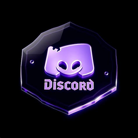 Discord Logo With 3d Render Etched Glass Material Pulsating Glow Purple And White Color Scheme
