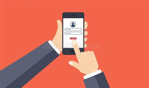 log in screen mobile application interface hands holding website ui with buttons and network