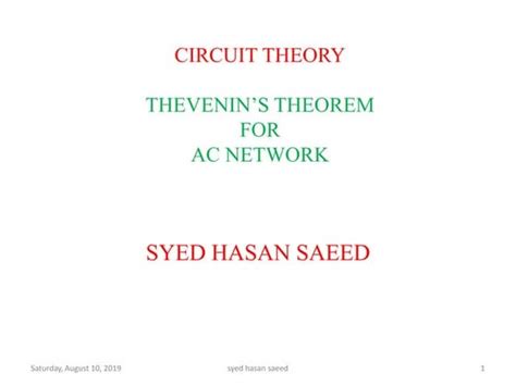 Maximum Power Transfer Theorem For Ac Network Pdf